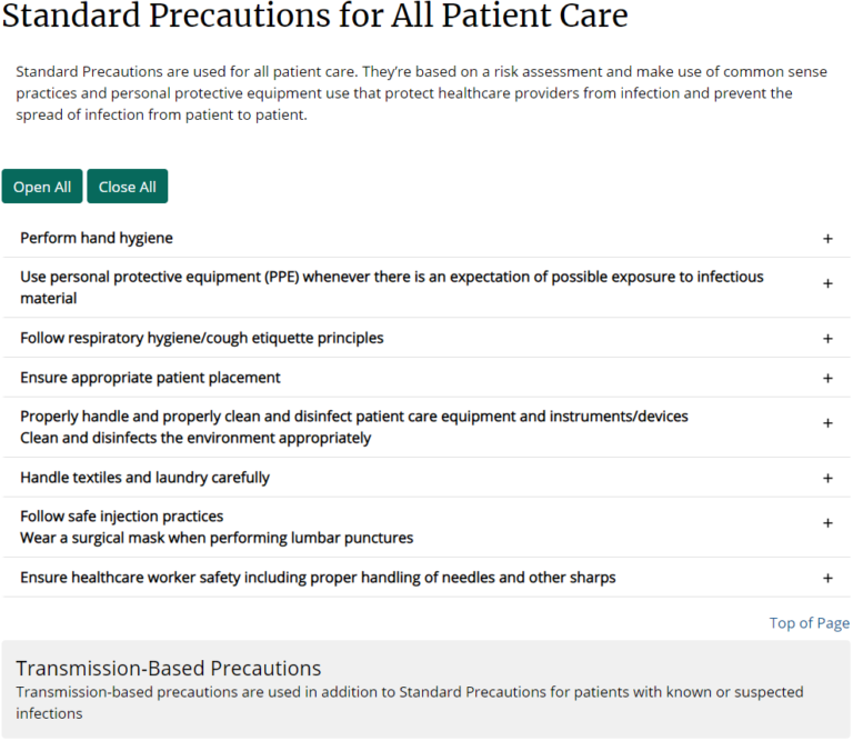 CDC Standard Precautions – Epidermal Cell Therapy Skillsbook